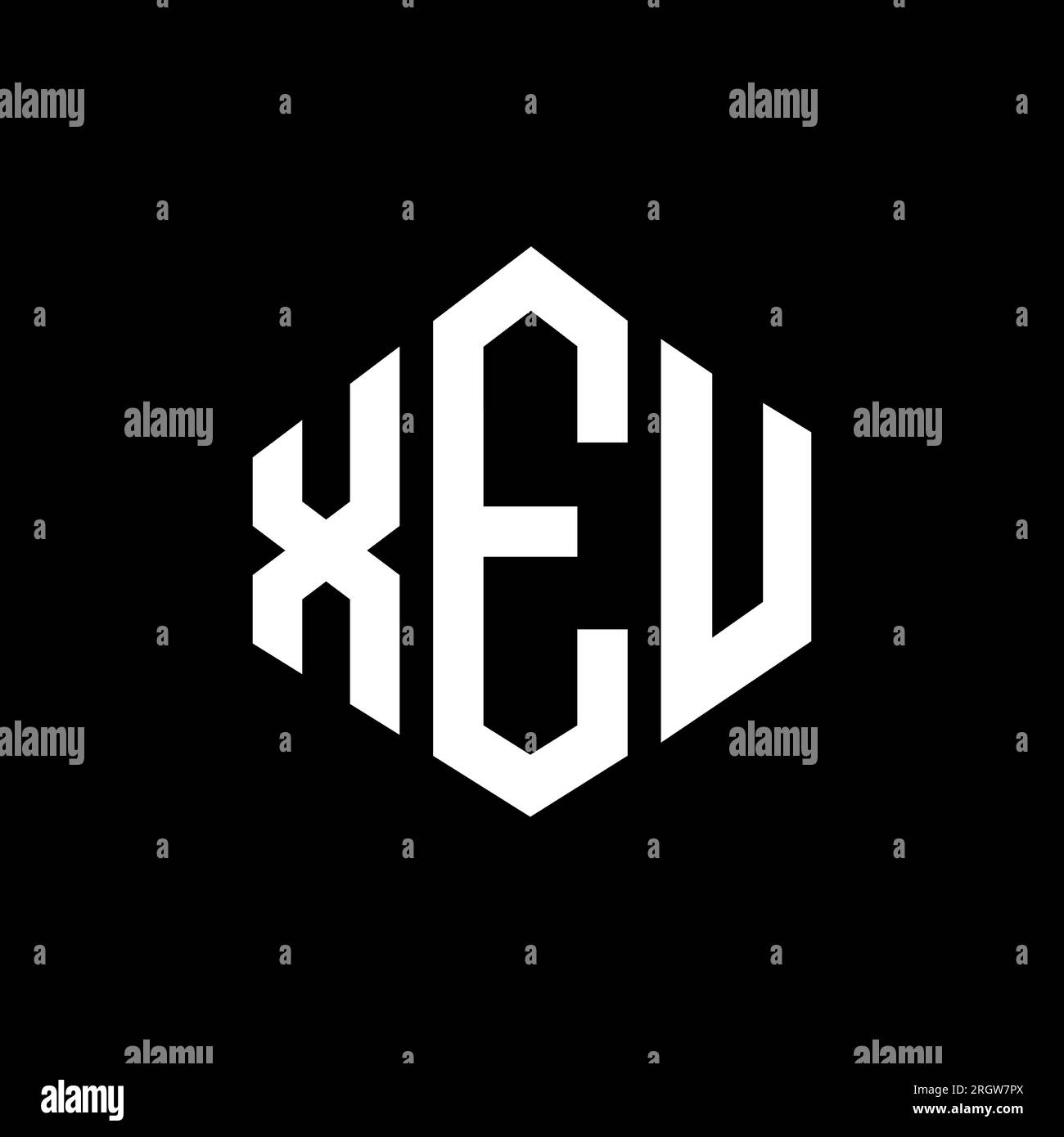 XEU letter logo design with polygon shape. XEU polygon and cube shape ...