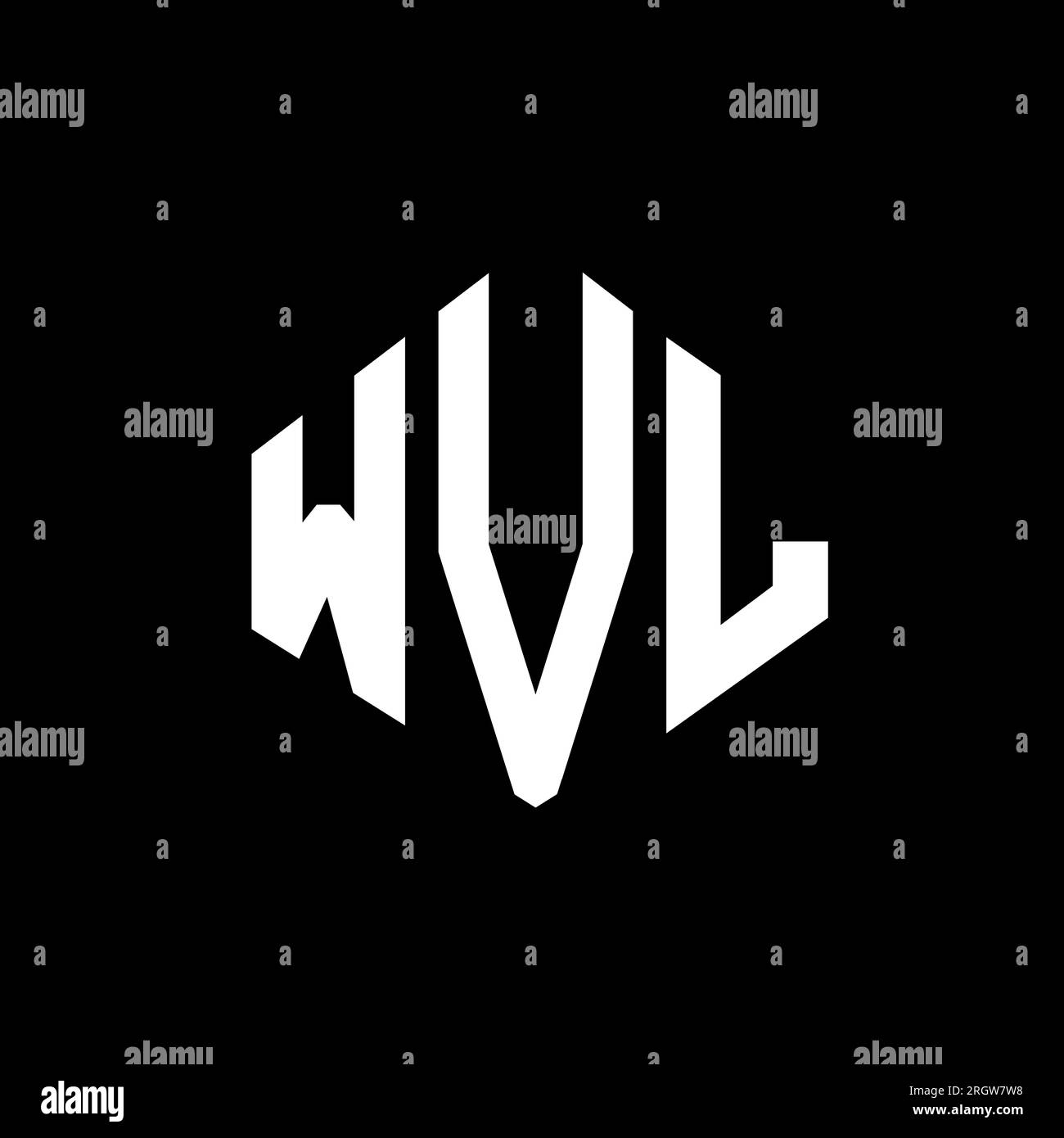WVL letter logo design with polygon shape. WVL polygon and cube shape ...