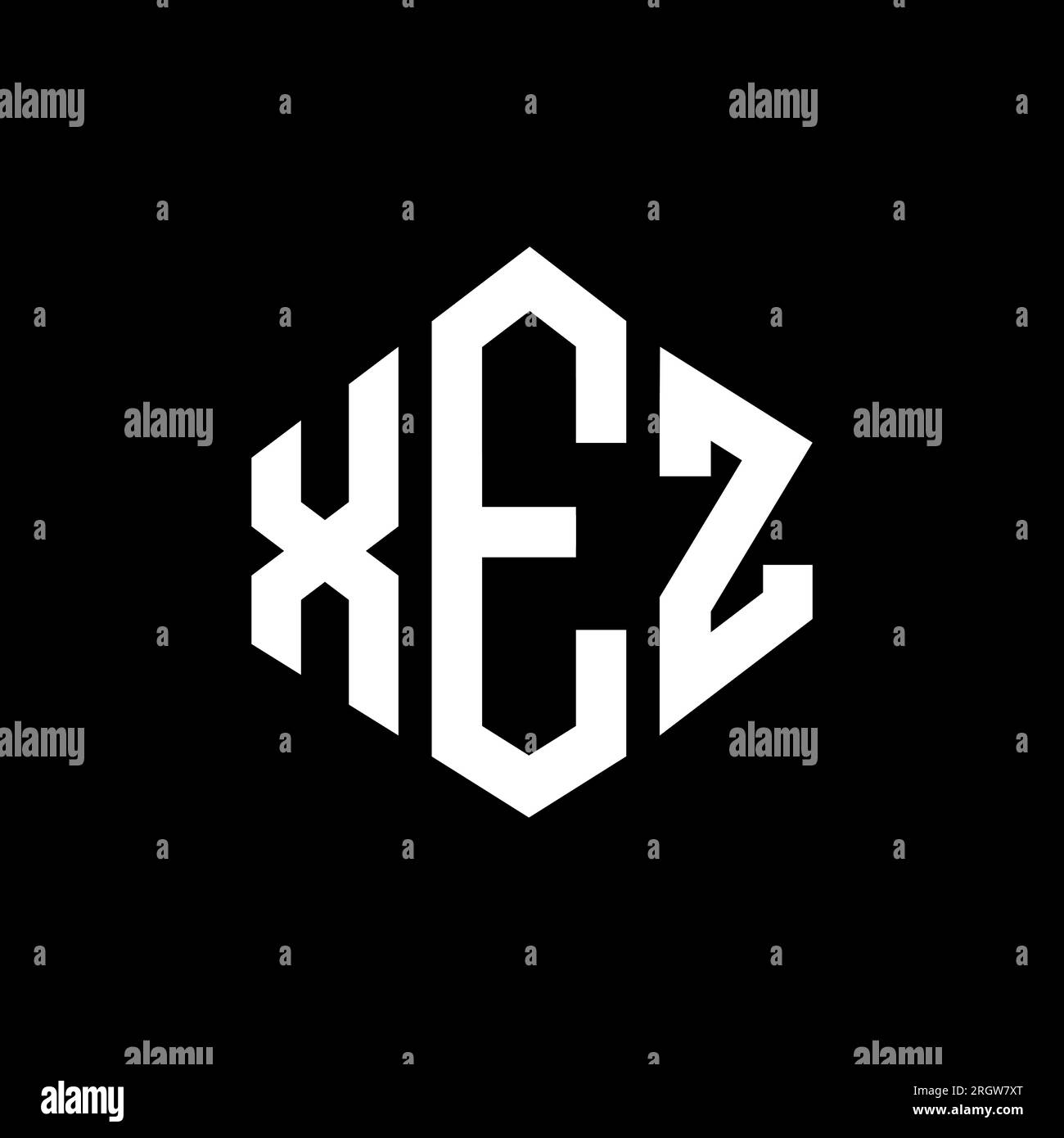 XEZ letter logo design with polygon shape. XEZ polygon and cube shape ...