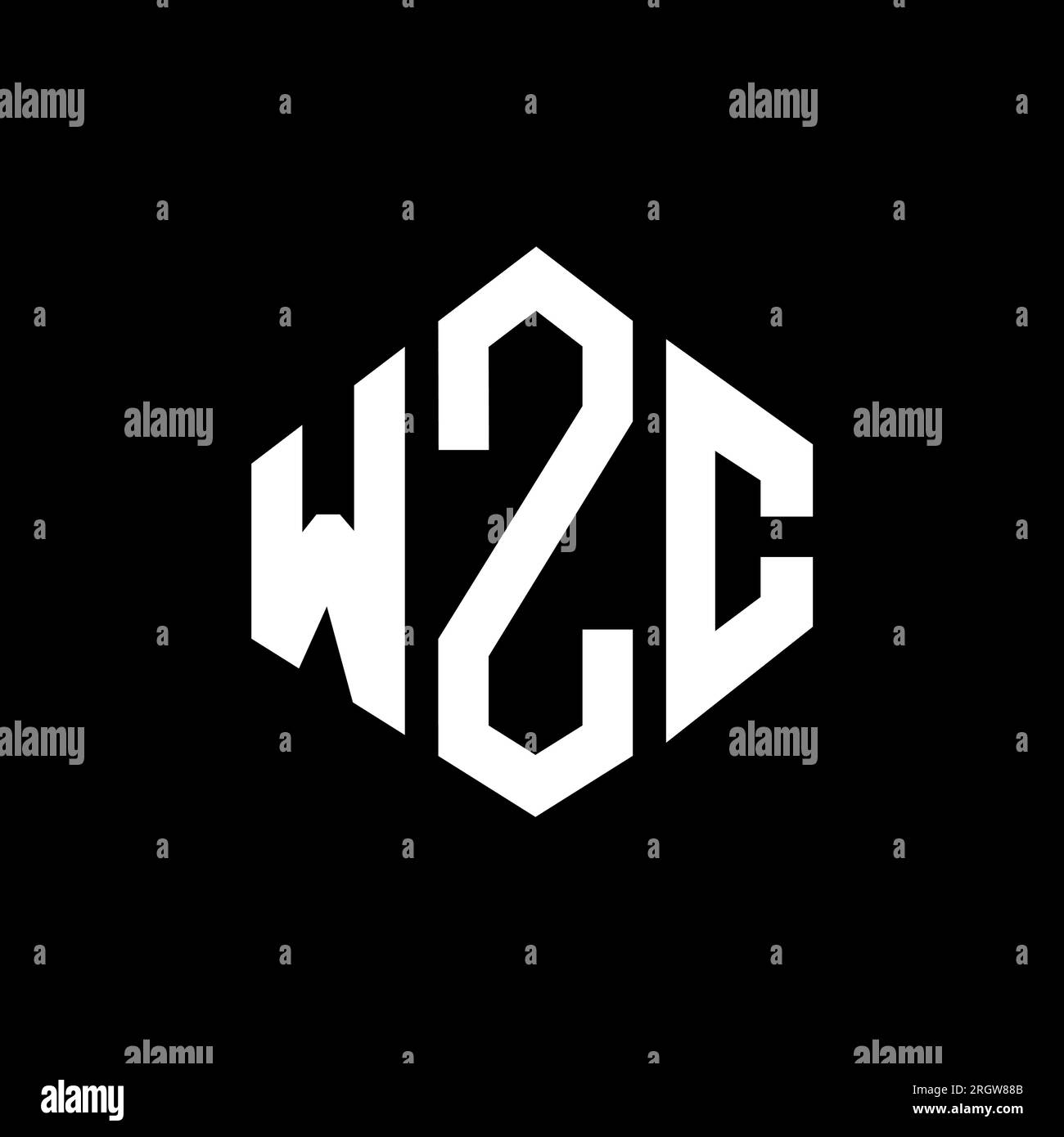 WZC letter logo design with polygon shape. WZC polygon and cube shape ...