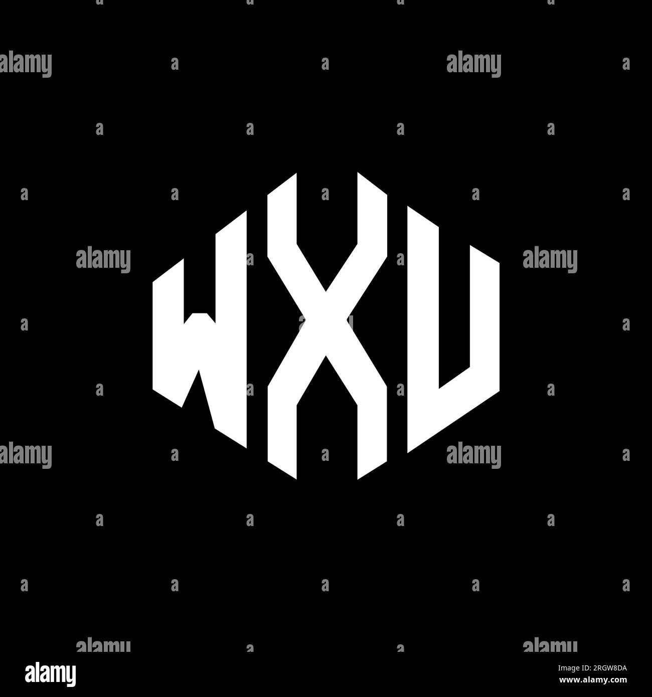 WXU letter logo design with polygon shape. WXU polygon and cube shape ...
