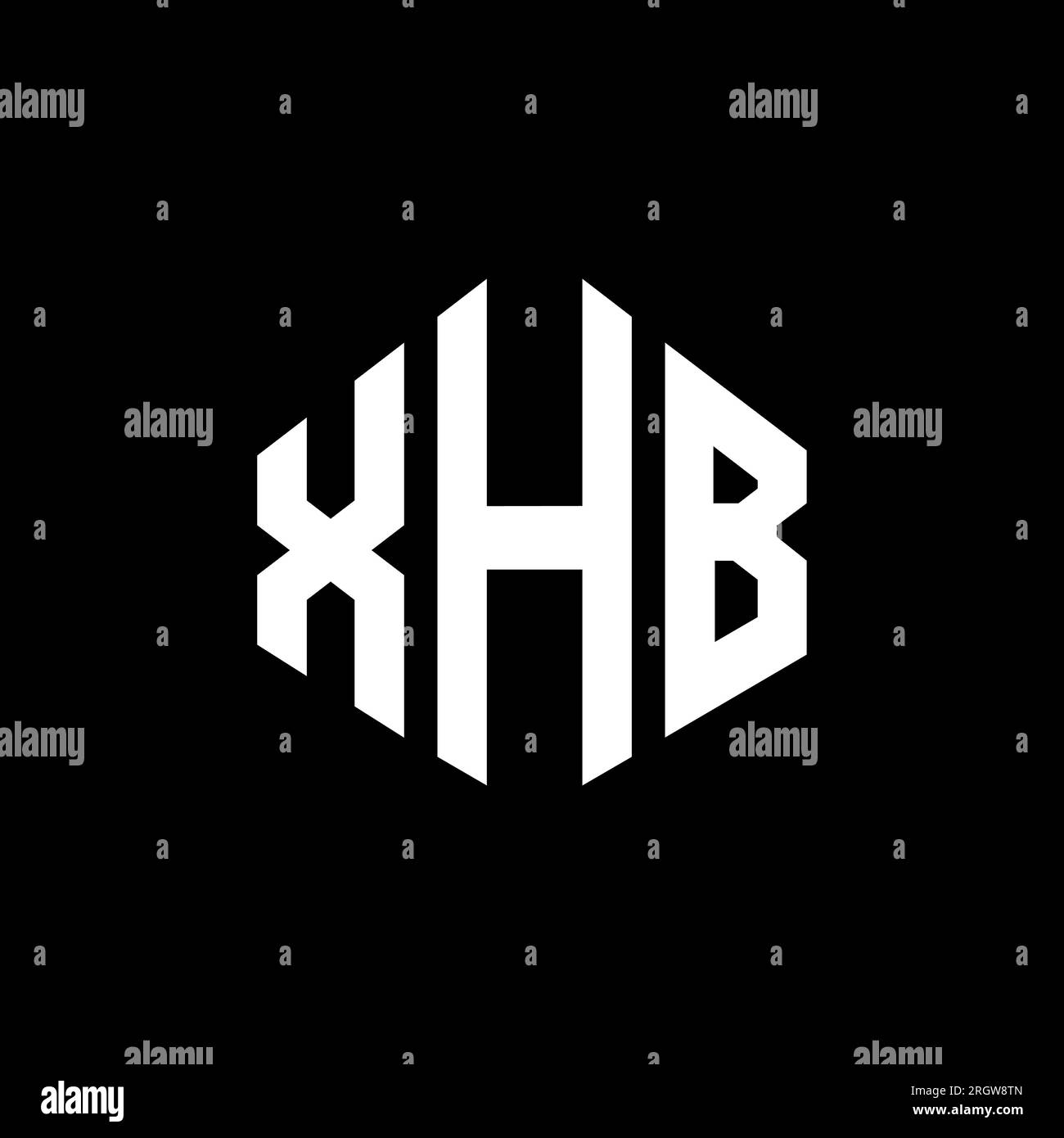 XHB letter logo design with polygon shape. XHB polygon and cube shape logo design. XHB hexagon ...