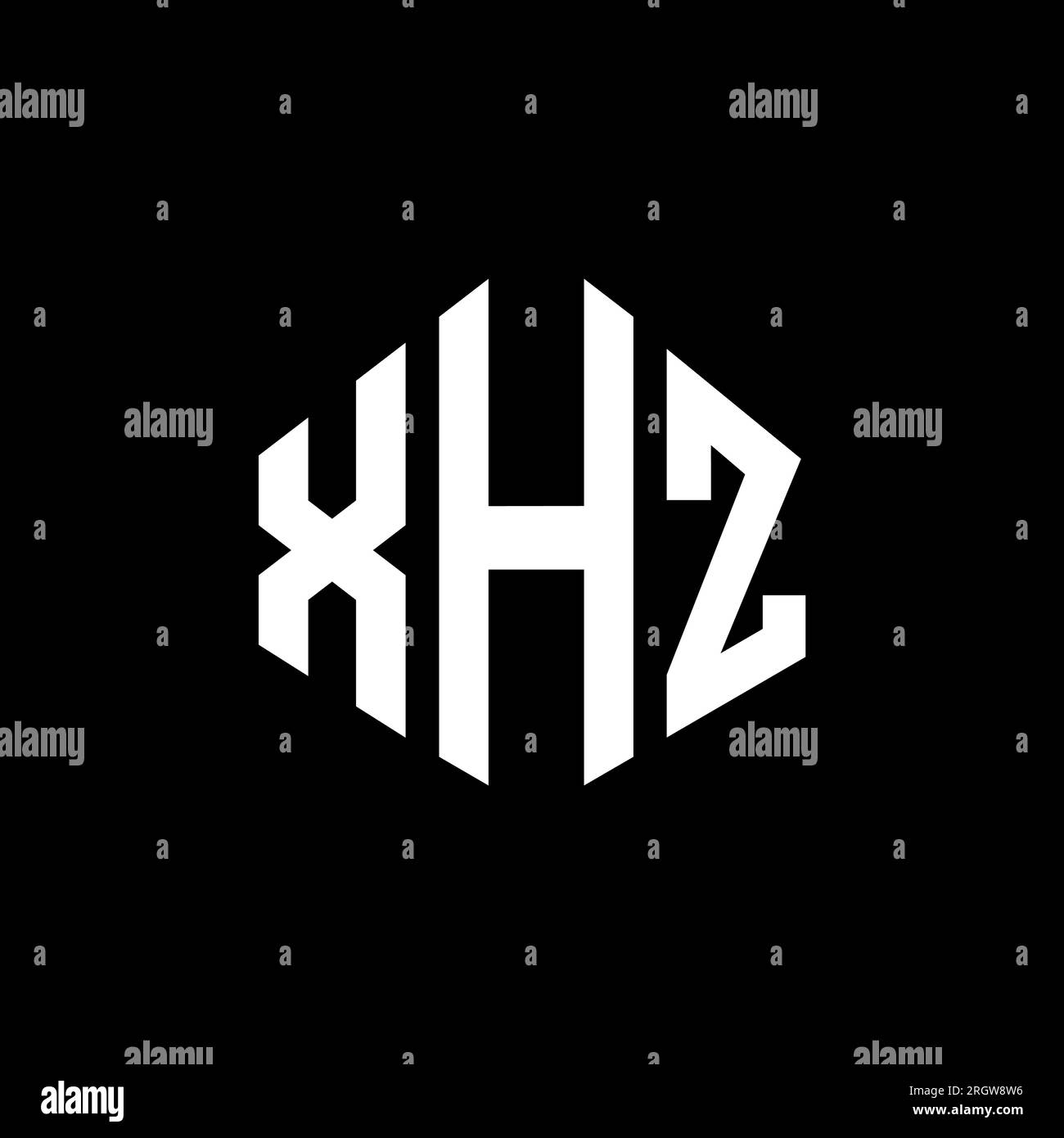 XHZ letter logo design with polygon shape. XHZ polygon and cube shape ...