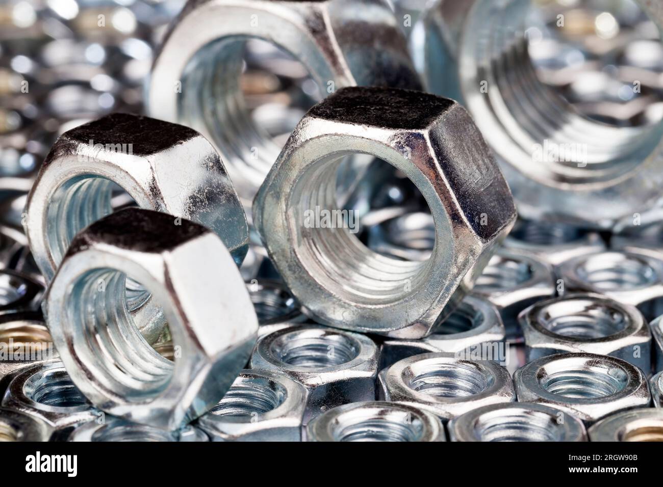 iron nuts for use in installation and construction work Stock Photo - Alamy