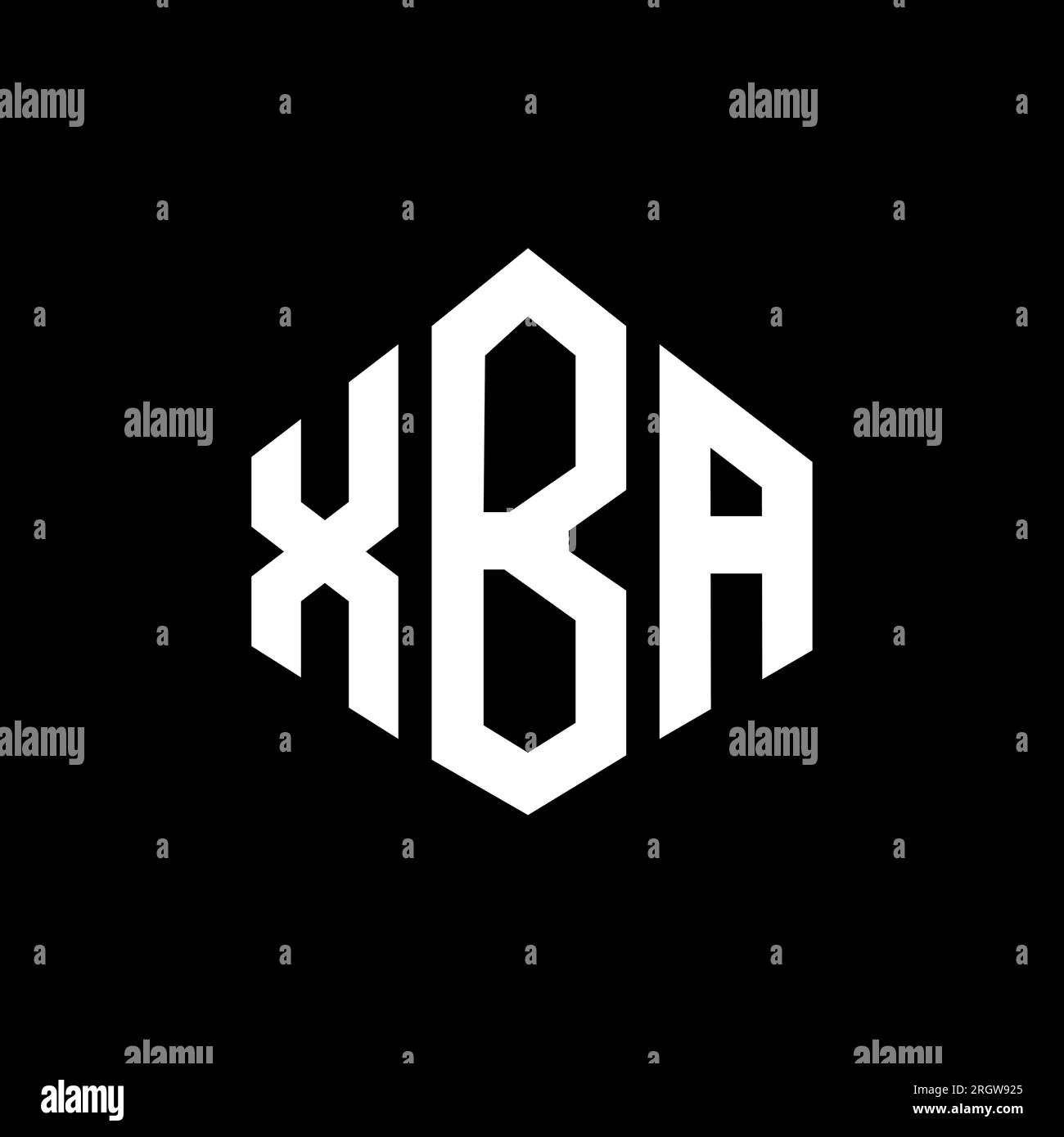 XBA letter logo design with polygon shape. XBA polygon and cube shape ...