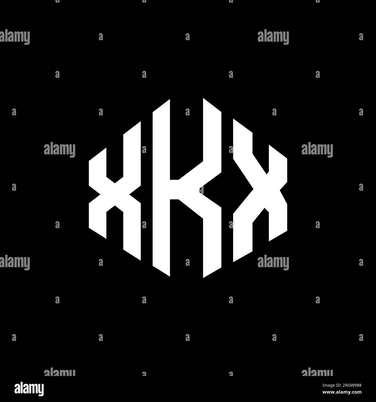 XKX letter logo design with polygon shape. XKX polygon and cube shape logo design. XKX hexagon ...
