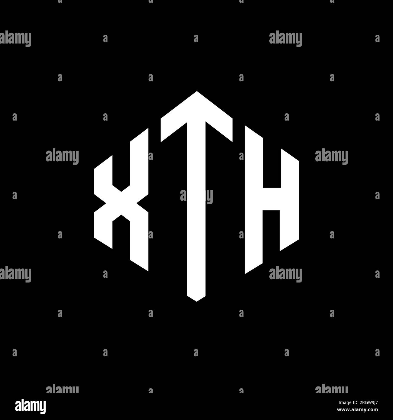 XTH letter logo design with polygon shape. XTH polygon and cube shape ...