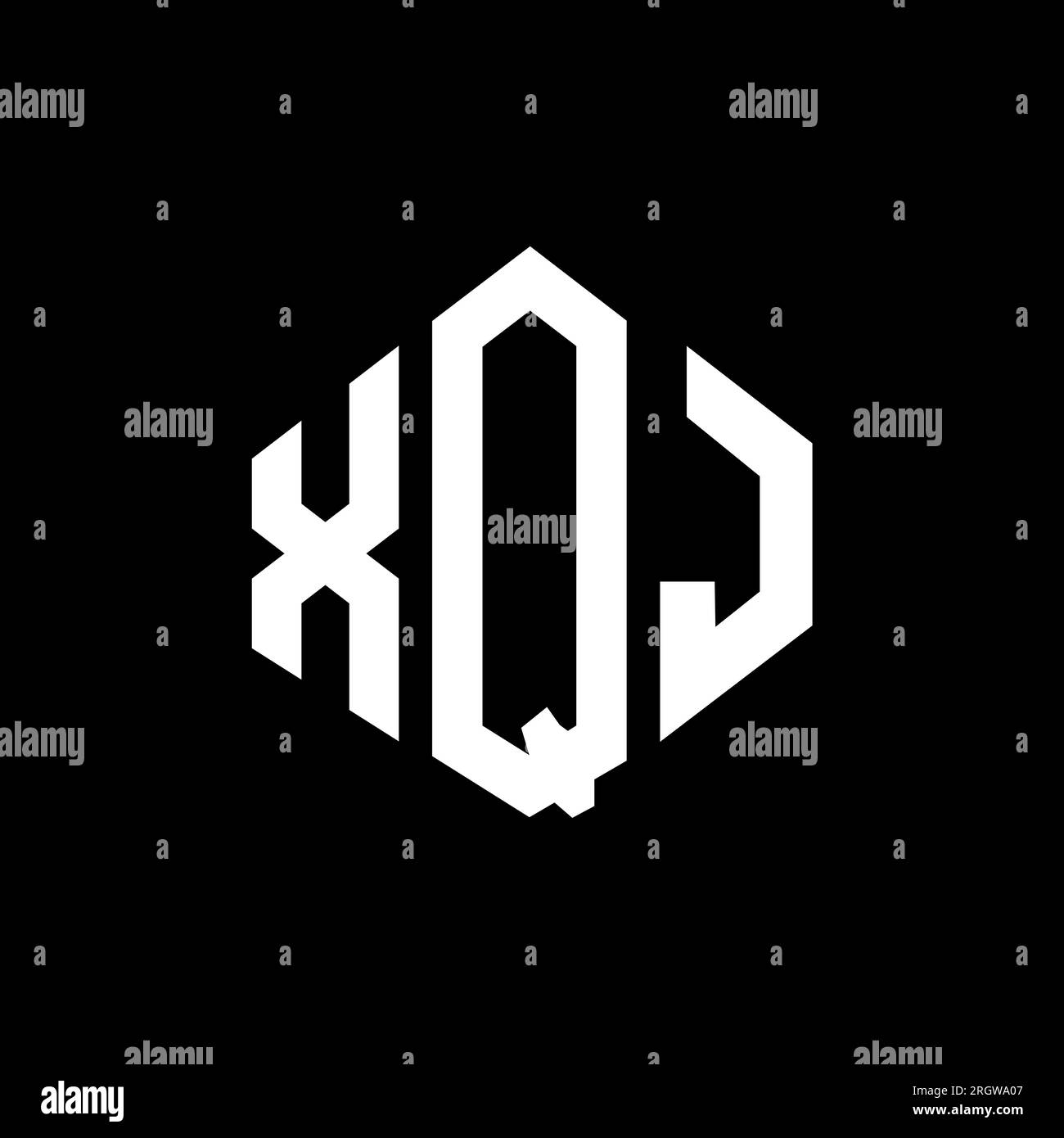 XQJ letter logo design with polygon shape. XQJ polygon and cube shape ...