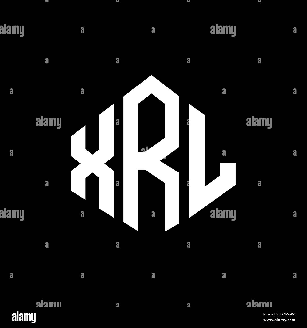 XRL letter logo design with polygon shape. XRL polygon and cube shape ...