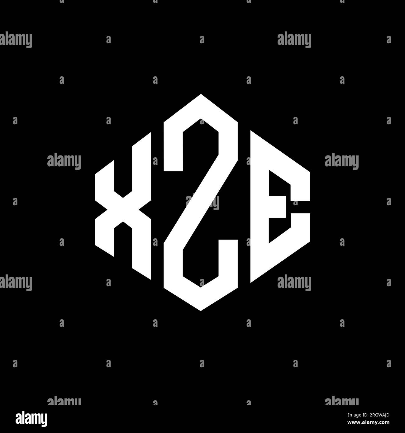 XZE letter logo design with polygon shape. XZE polygon and cube shape ...