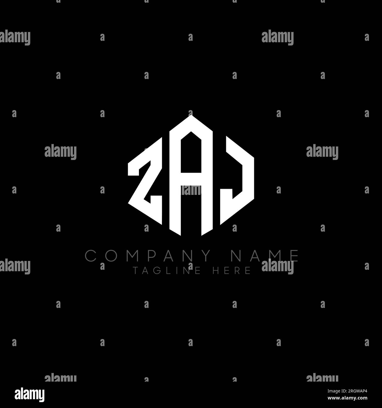 ZAJ letter logo design with polygon shape. ZAJ polygon logo monogram ...