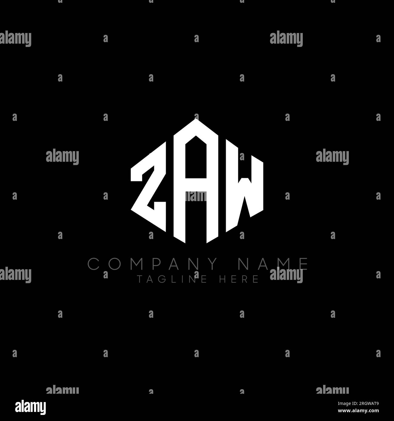 ZAW letter logo design with polygon shape. ZAW polygon logo monogram ...