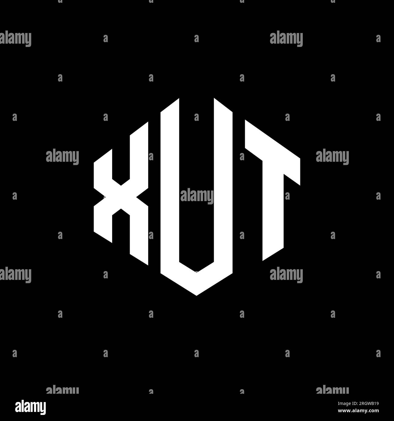 XUT letter logo design with polygon shape. XUT polygon and cube shape ...