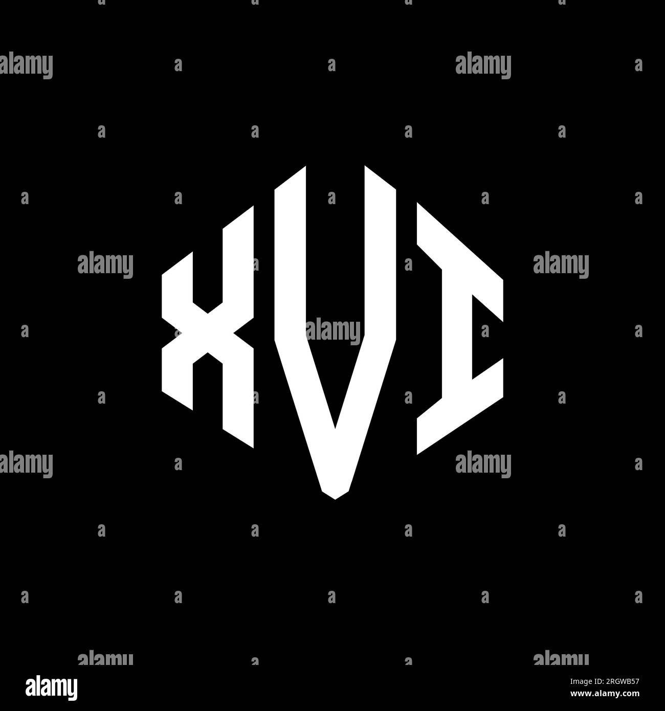 XVI letter logo design with polygon shape. XVI polygon and cube shape ...