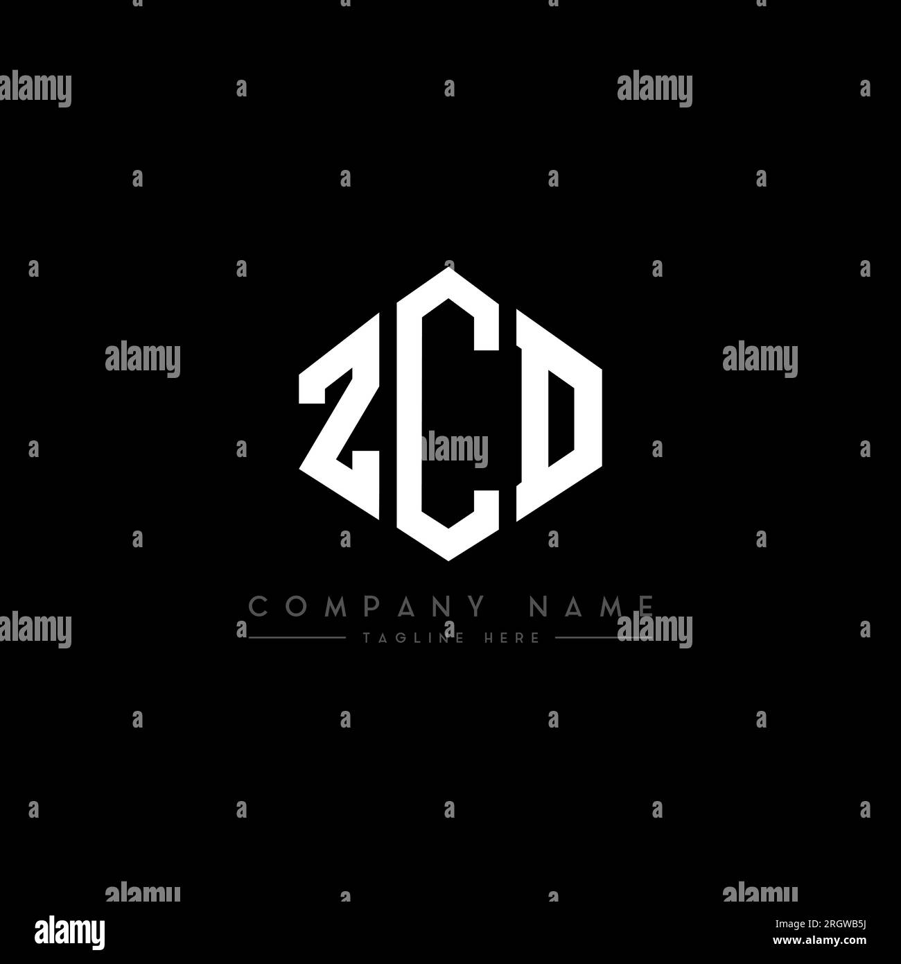 ZCD letter logo design with polygon shape. ZCD polygon and cube shape logo design. ZCD hexagon ...