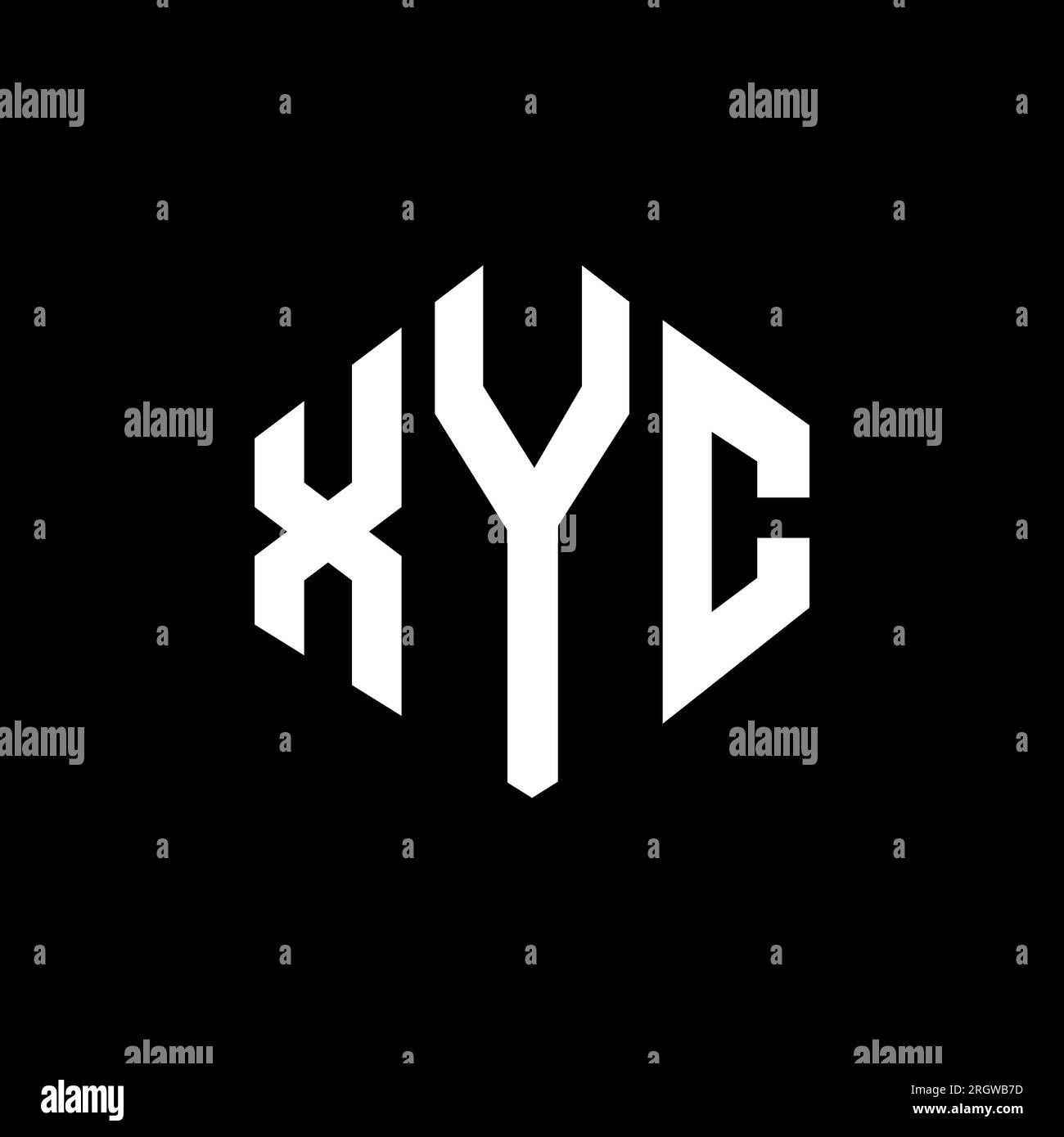 XYC letter logo design with polygon shape. XYC polygon and cube shape logo design. XYC hexagon ...