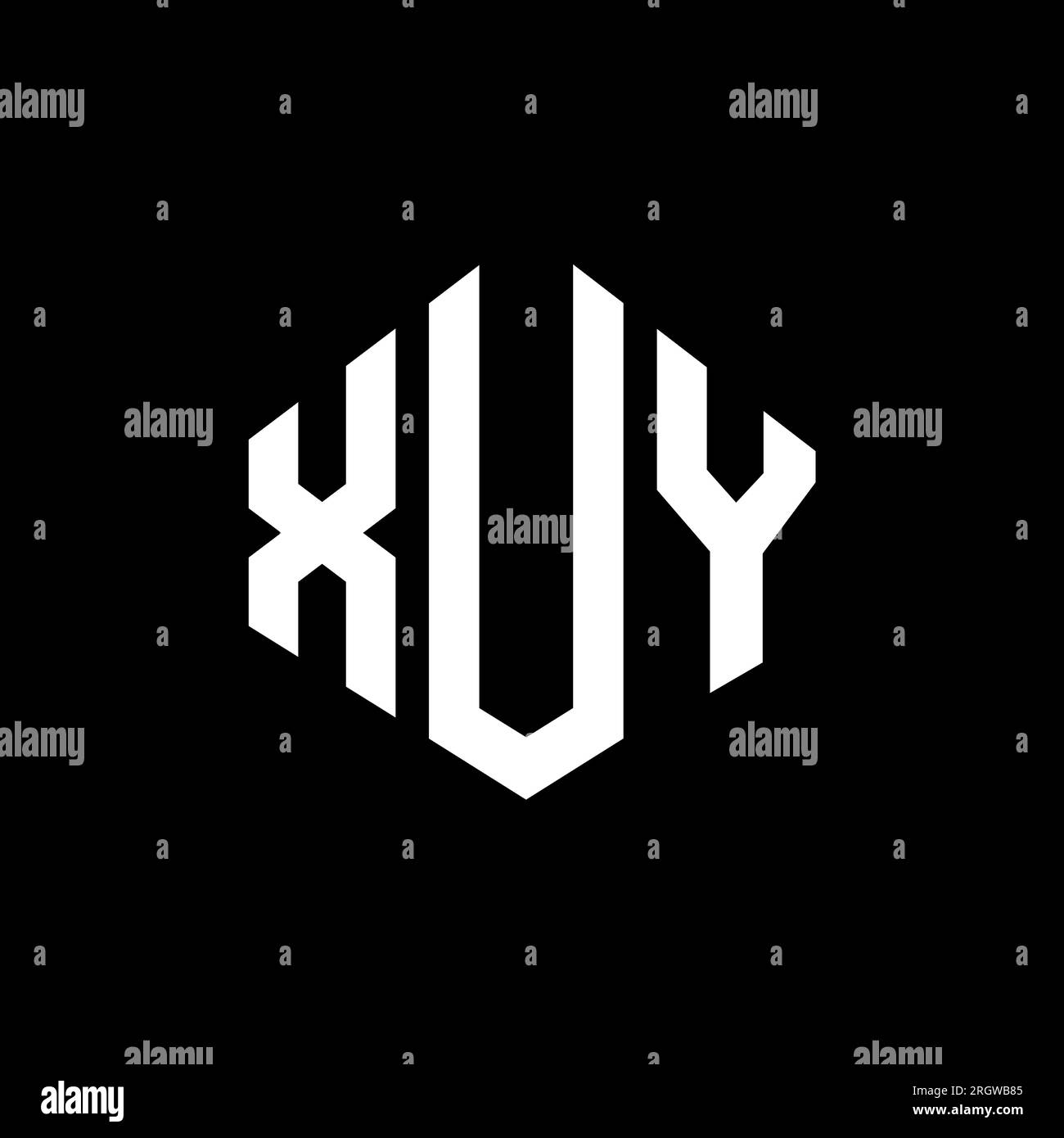 XUY letter logo design with polygon shape. XUY polygon and cube shape logo design. XUY hexagon ...