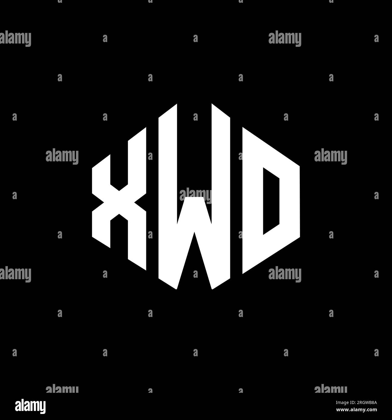 XWO letter logo design with polygon shape. XWO polygon and cube shape ...
