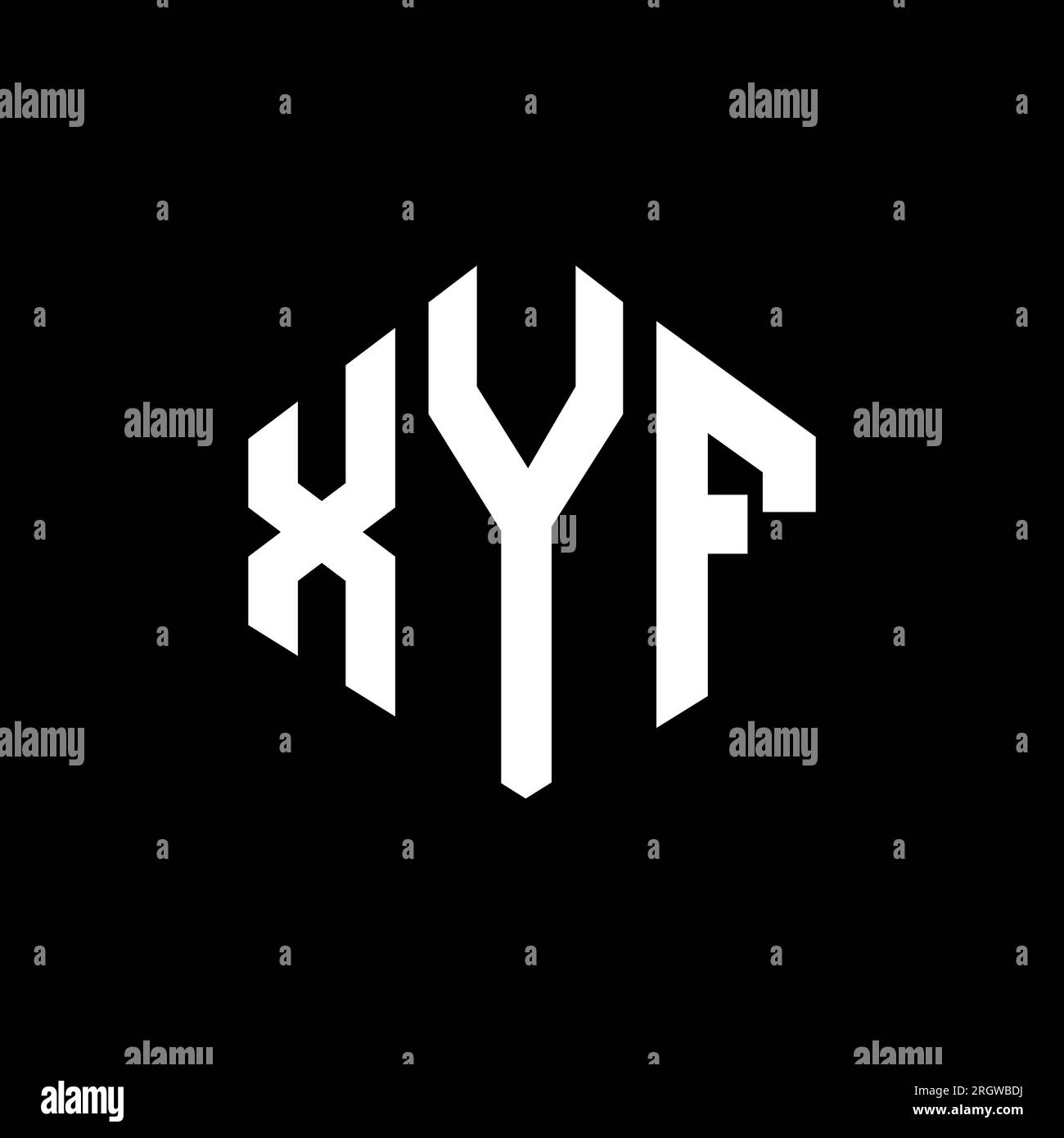 XYF letter logo design with polygon shape. XYF polygon and cube shape ...