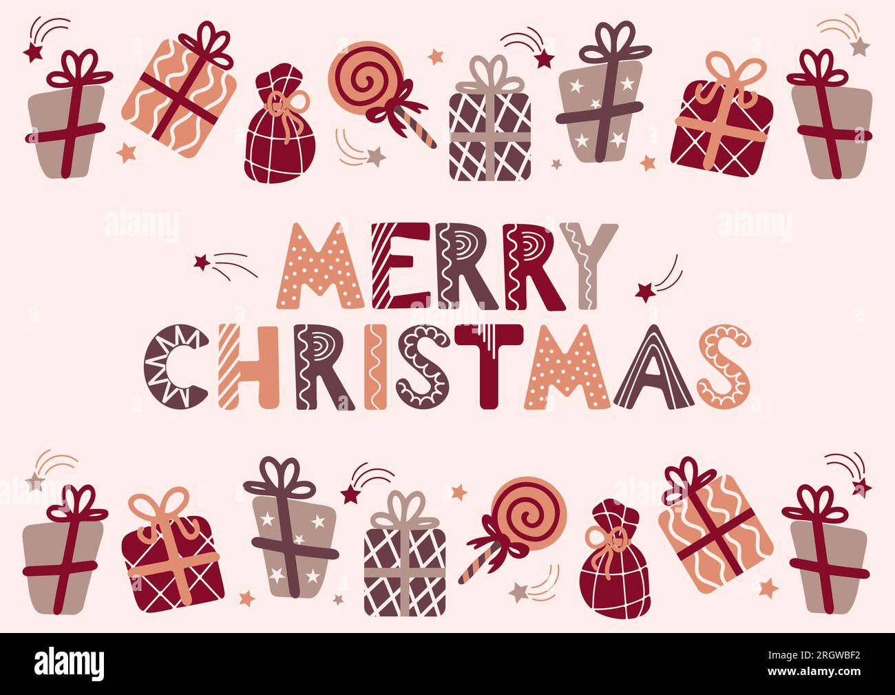 Merry Christmas. Congratulations lettering in Scandinavian style ...