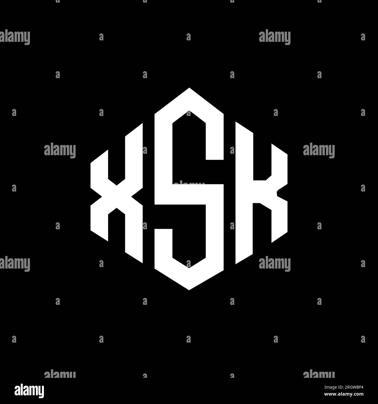XSK letter logo design with polygon shape. XSK polygon and cube shape ...