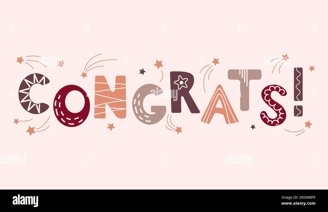 Congratulations lettering. Congrats text in Scandinavian style ...