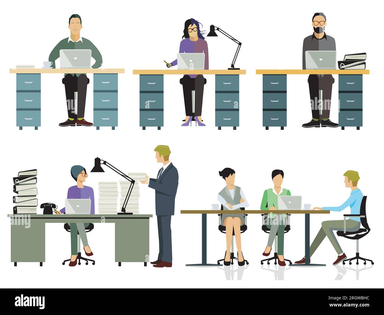 Employee employees at work Stock Vector Images - Alamy