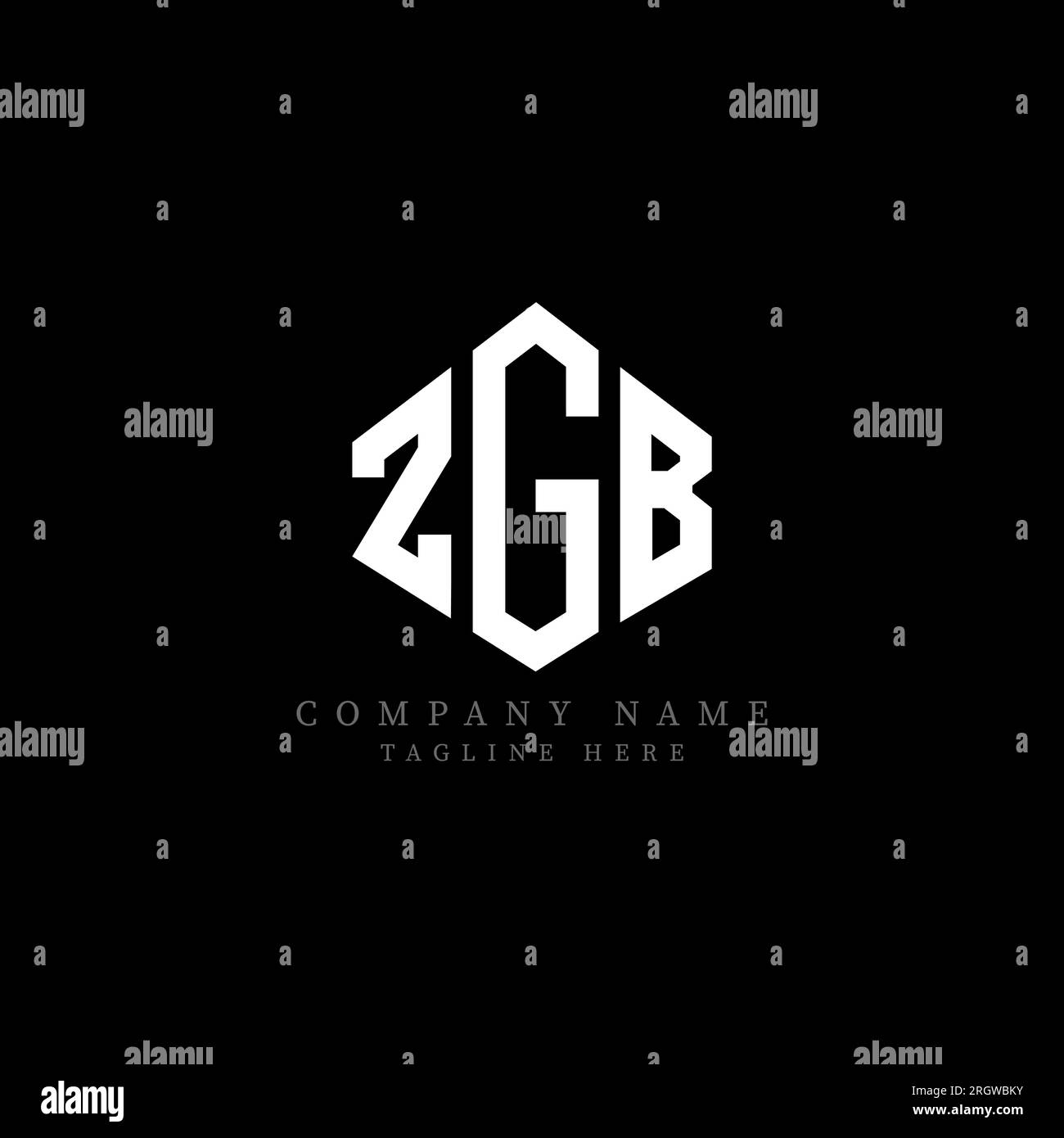 ZGB letter logo design with polygon shape. ZGB polygon and cube shape ...