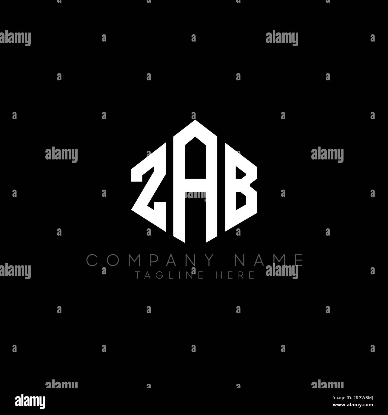 ZAB letter logo design with polygon shape. ZAB polygon logo monogram ...