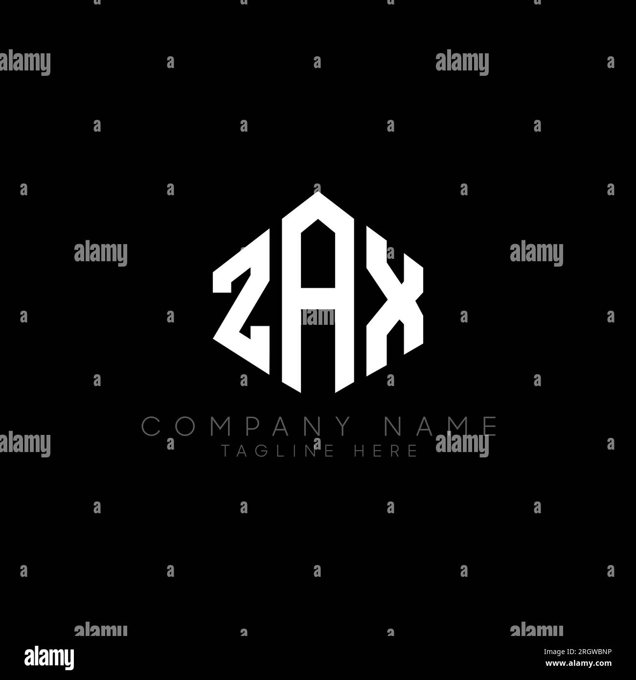 ZAX letter logo design with polygon shape. ZAX polygon logo monogram ...