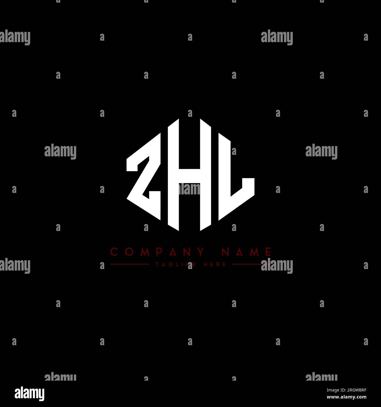 ZHL letter logo design with polygon shape. ZHL polygon and cube shape logo design. ZHL hexagon ...