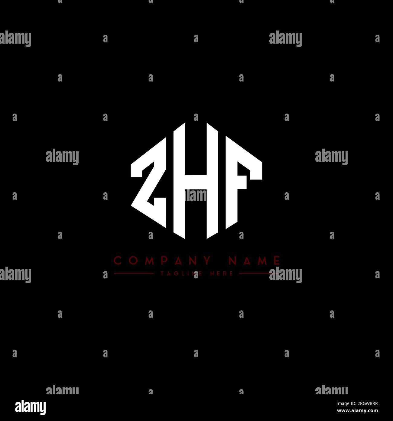 ZHF letter logo design with polygon shape. ZHF polygon and cube shape ...