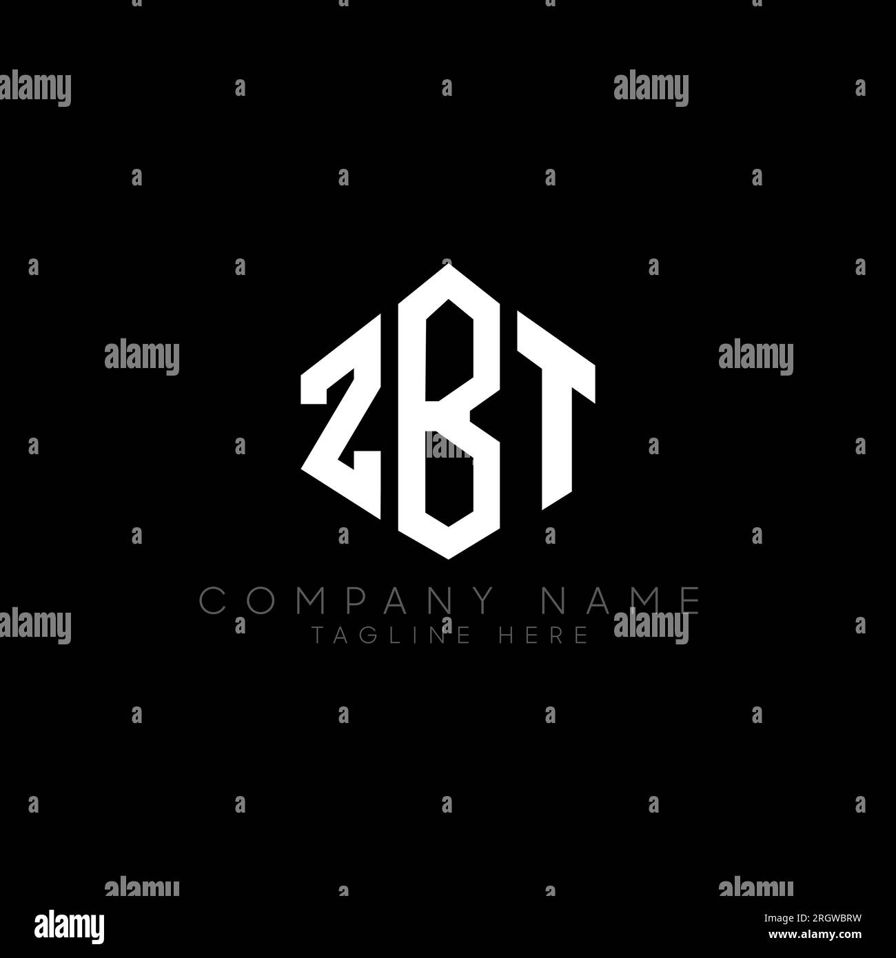 ZBT letter logo design with polygon shape. ZBT polygon and cube shape ...