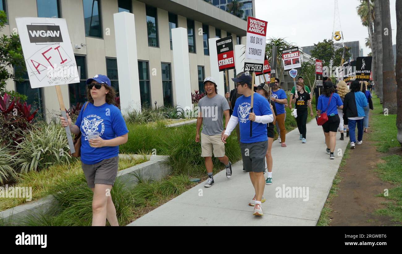 Los Angeles, California, USA 11th August 2023 SAG-AFTRA and WGA members ...