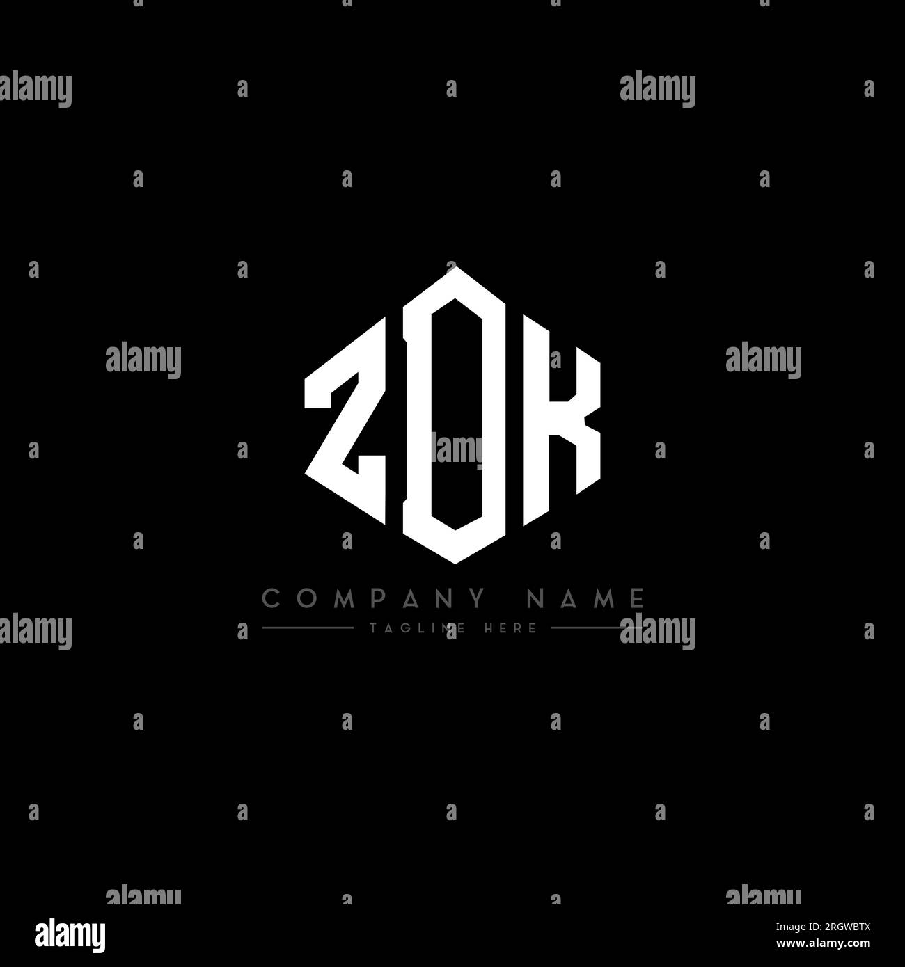 ZDK letter logo design with polygon shape. ZDK polygon and cube shape ...