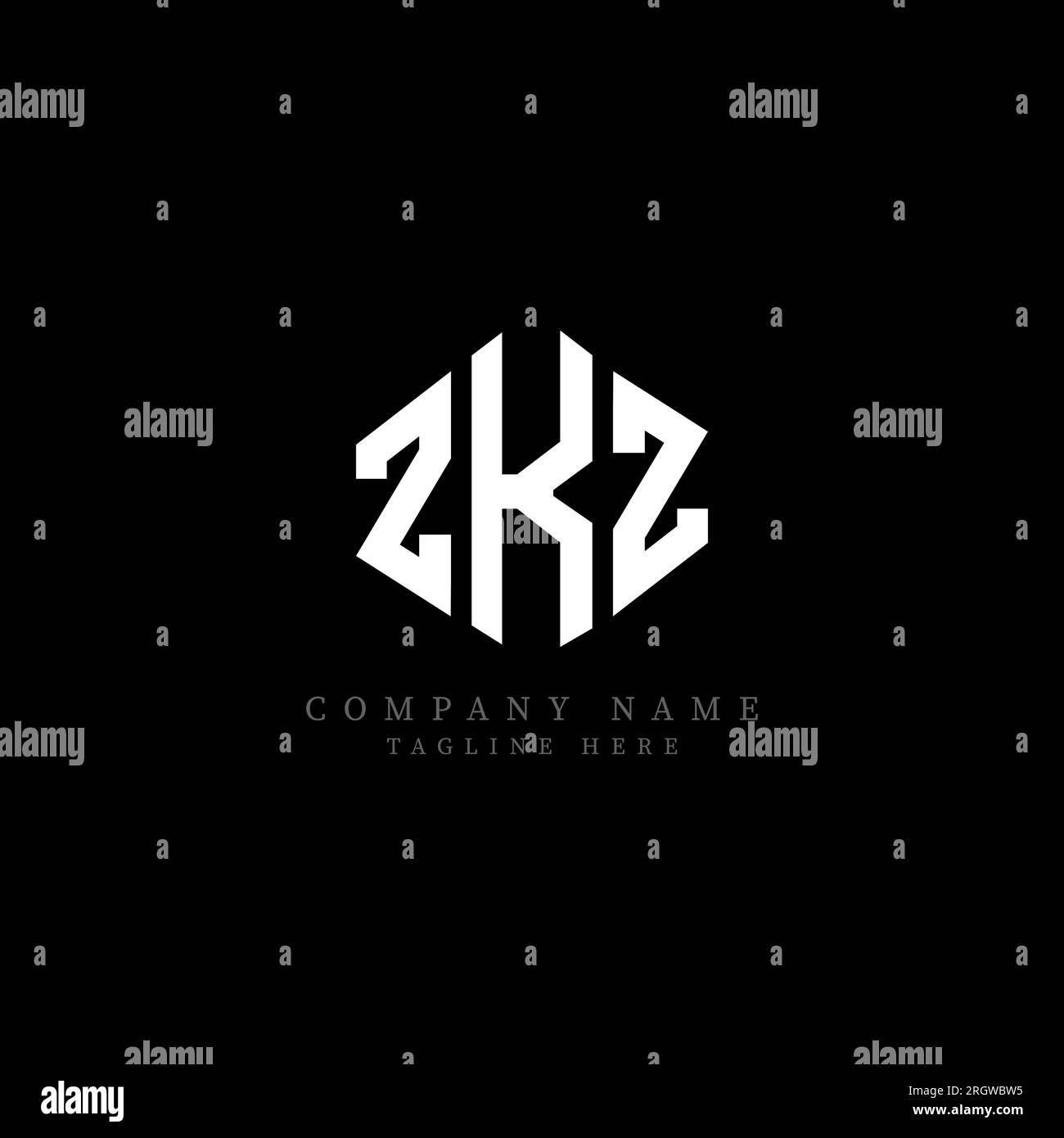 ZKZ letter logo design with polygon shape. ZKZ polygon and cube shape logo design. ZKZ hexagon ...
