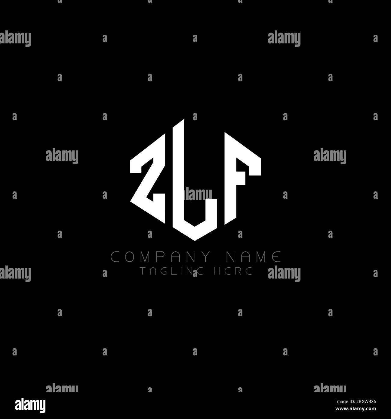 ZLF letter logo design with polygon shape. ZLF polygon and cube shape logo design. ZLF hexagon ...