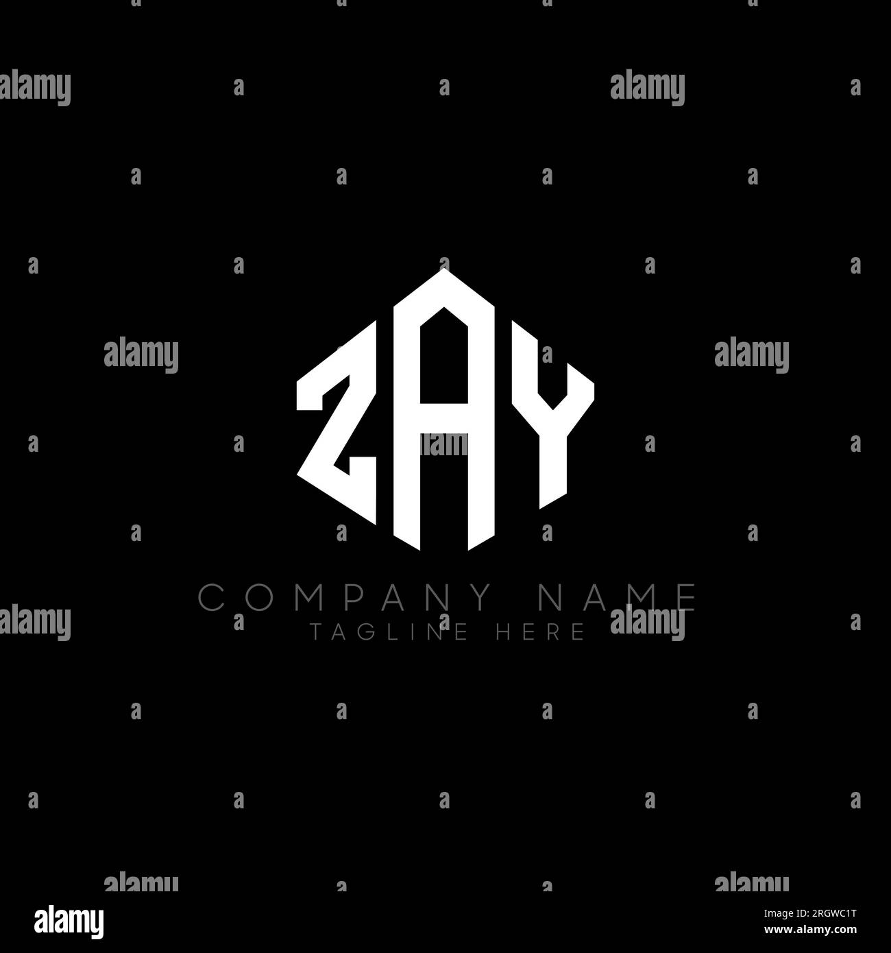 ZAY letter logo design with polygon shape. ZAY polygon logo monogram ...