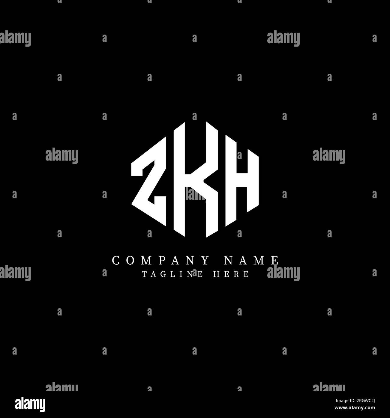 ZKH letter logo design with polygon shape. ZKH polygon and cube shape ...