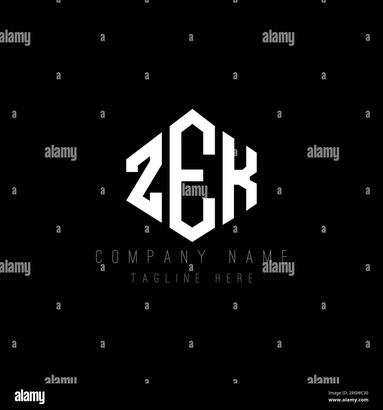 ZEK letter logo design with polygon shape. ZEK polygon and cube shape ...