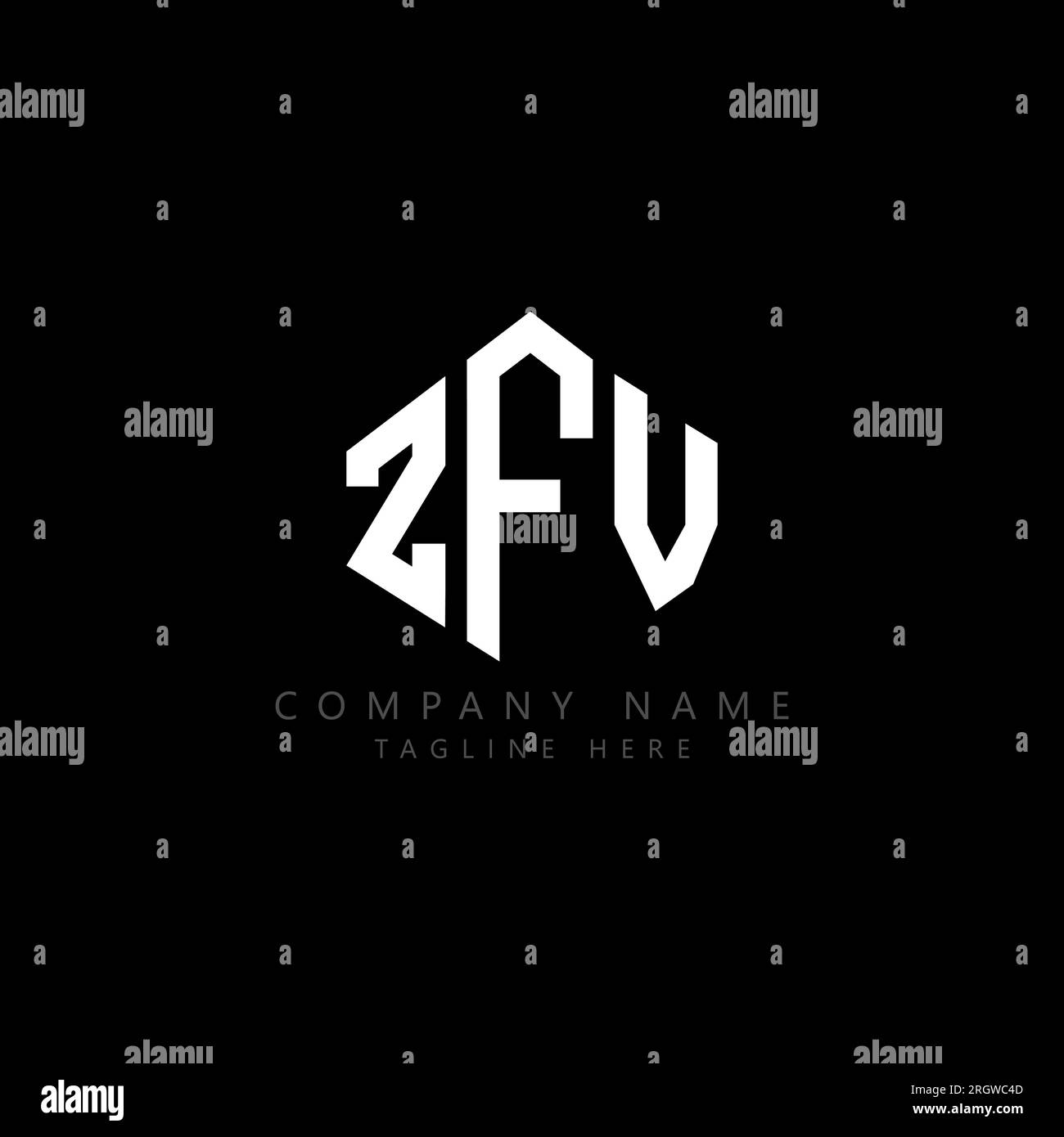 ZFV letter logo design with polygon shape. ZFV polygon and cube shape ...