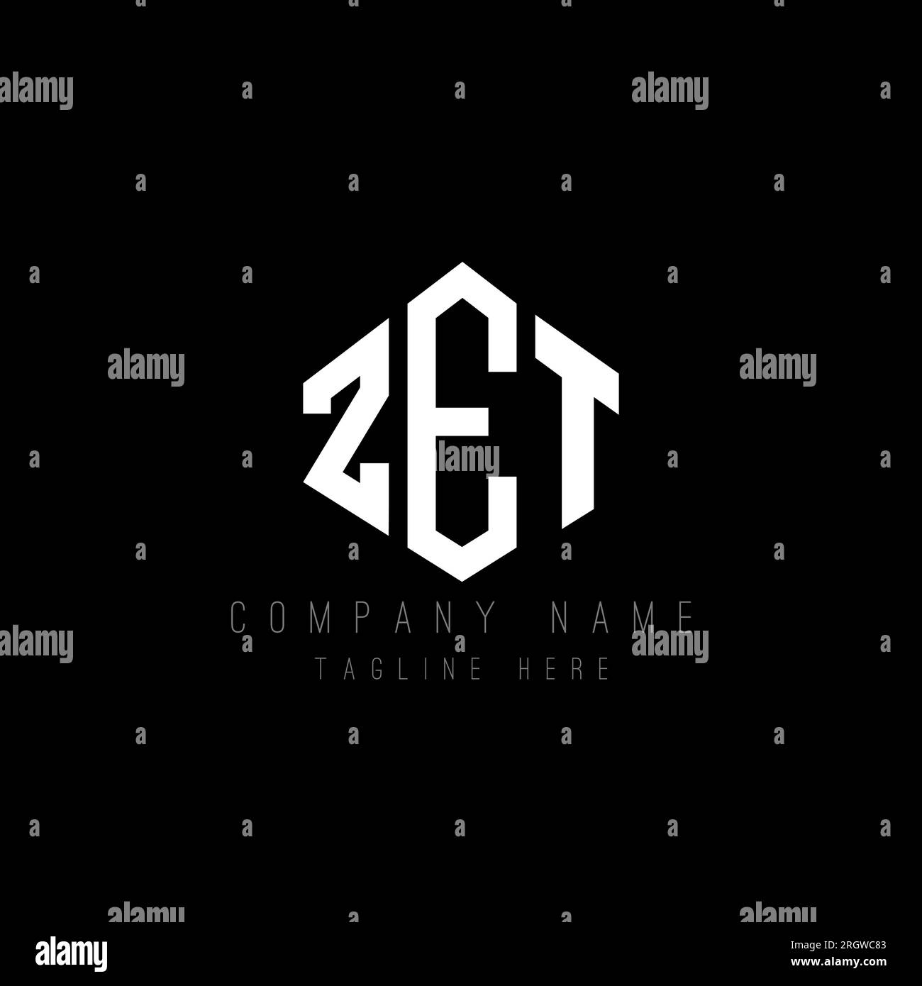 ZET letter logo design with polygon shape. ZET polygon and cube shape ...