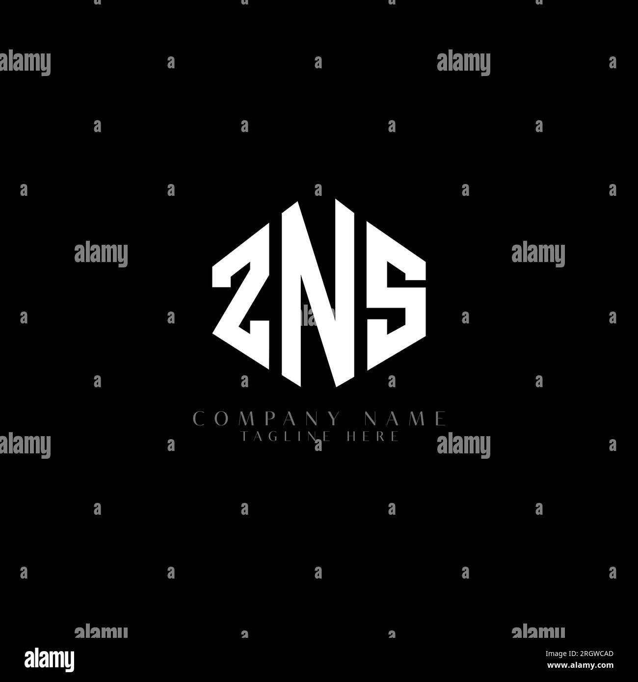 ZNS letter logo design with polygon shape. ZNS polygon and cube shape ...