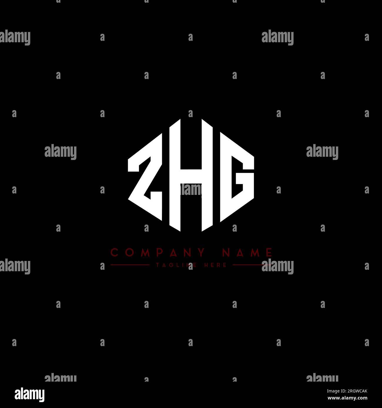 ZHG letter logo design with polygon shape. ZHG polygon and cube shape ...