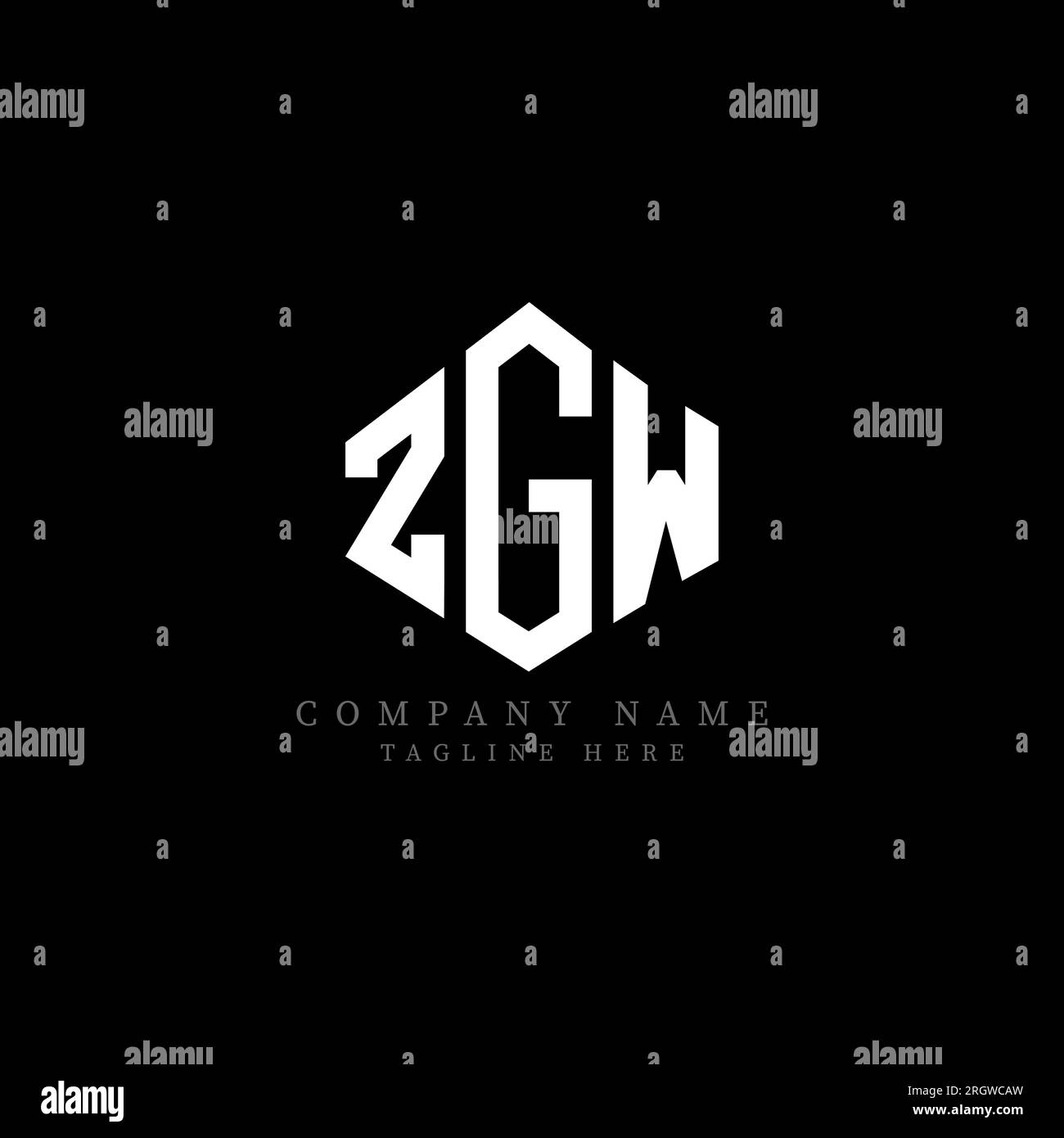 ZGW letter logo design with polygon shape. ZGW polygon and cube shape ...