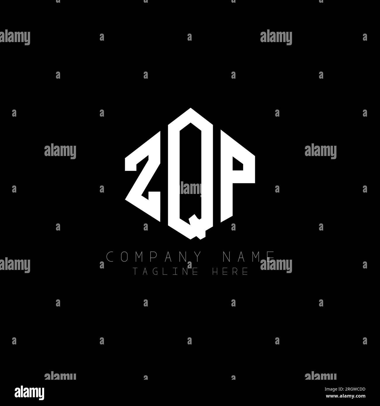 ZQP letter logo design with polygon shape. ZQP polygon and cube shape ...