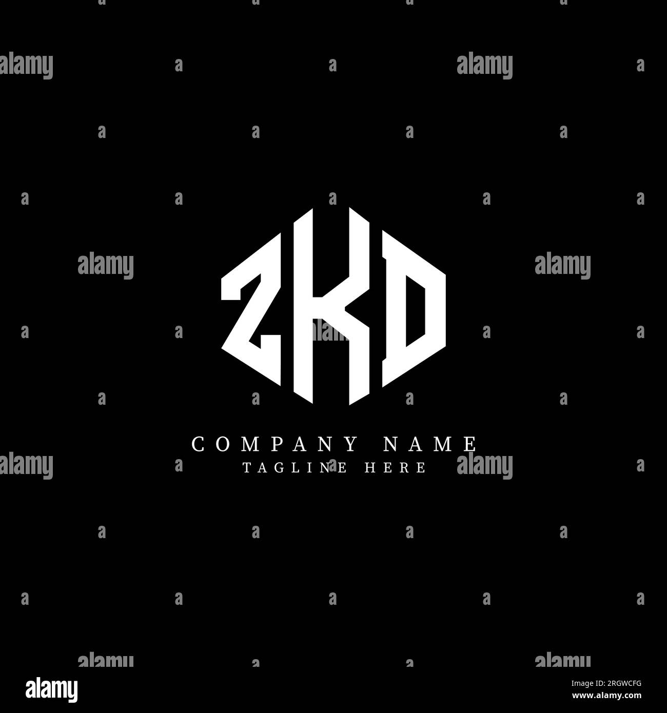 ZKD letter logo design with polygon shape. ZKD polygon and cube shape ...