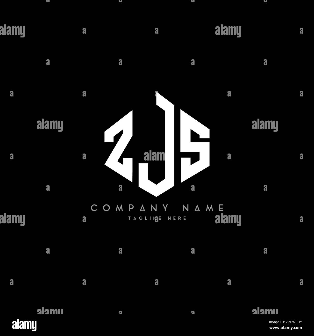 ZJS letter logo design with polygon shape. ZJS polygon and cube shape ...