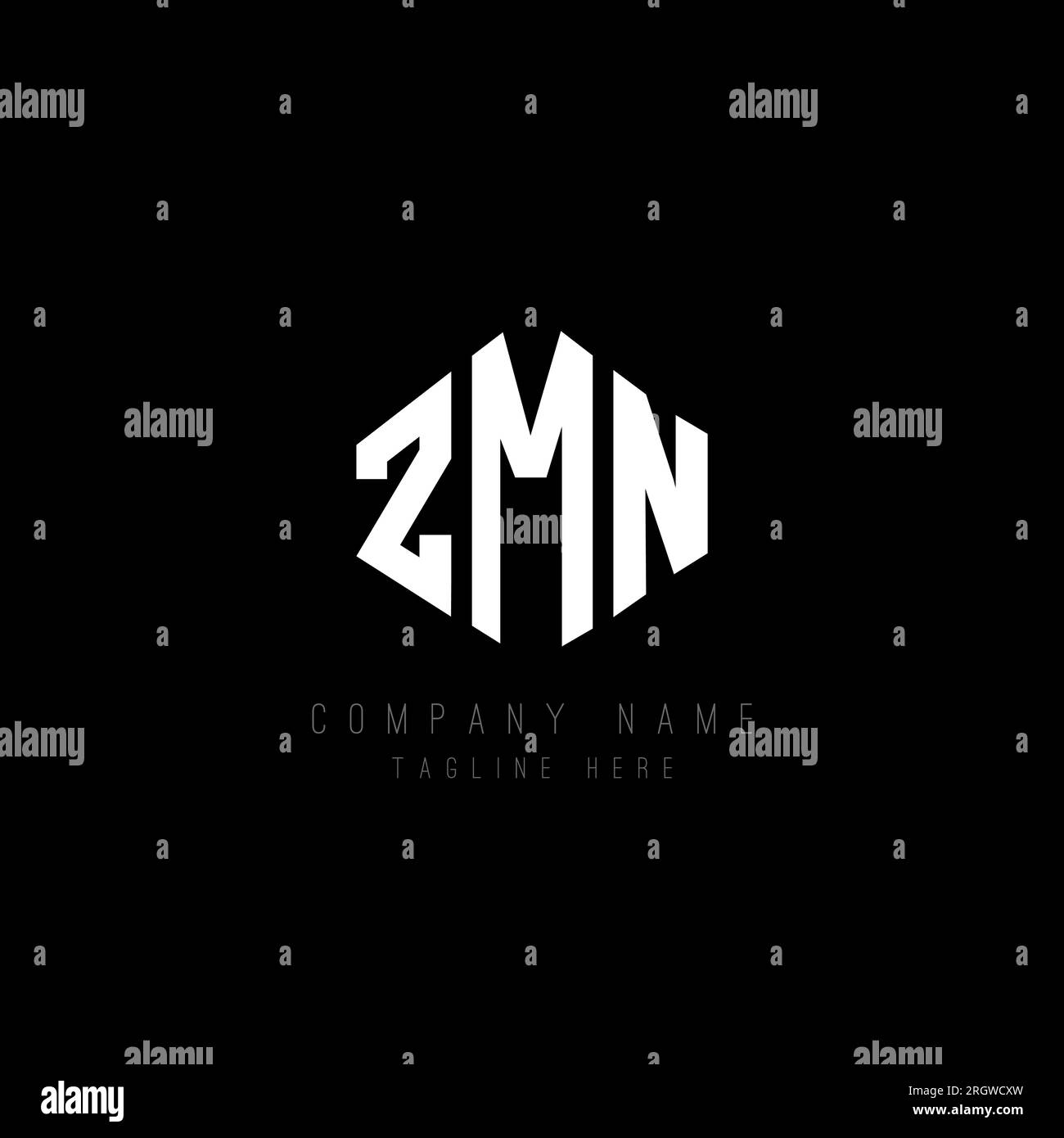 ZMN letter logo design with polygon shape. ZMN polygon and cube shape ...