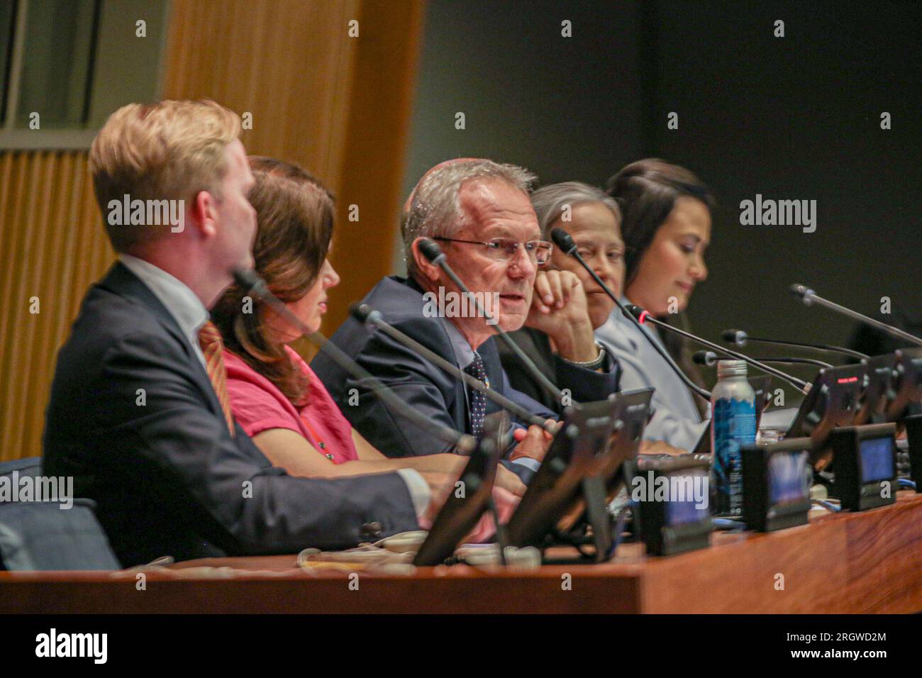 New York, New York, USA. 11th Aug, 2023. CSABA KOLOSI, President of the UN General Assembly ...